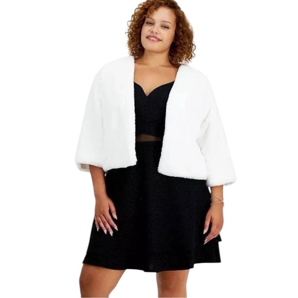 BCX | Jackets & Coats | Bcx White Faux Fur Evening Jacket | Poshmark